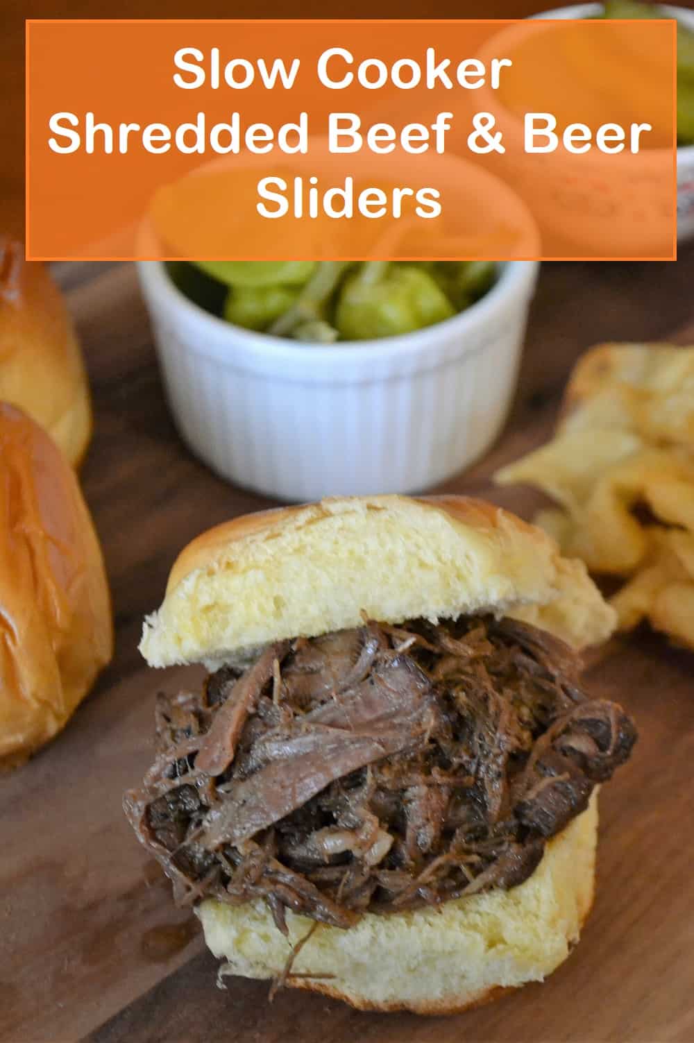 Slow Cooker Shredded Beef and Beer Sliders - Jersey Girl Cooks