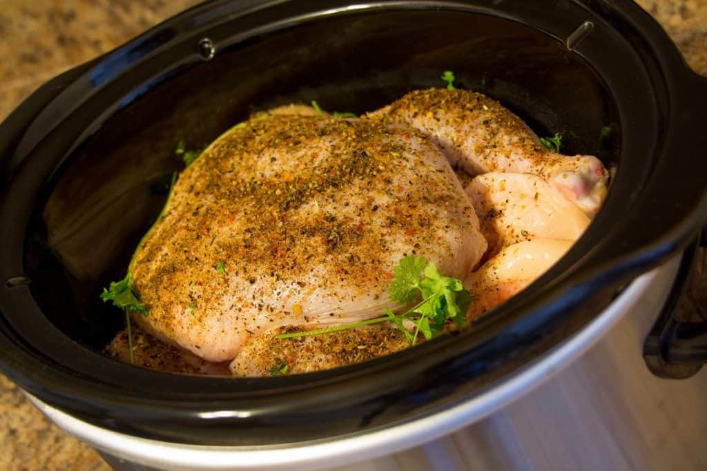 Slow Cooker Roaster Chicken - Easy Dinner- Jersey Girl Cooks