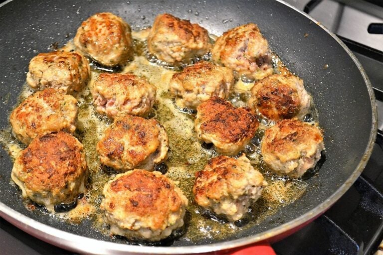 Easy Basic Pan Fried Meatballs - Jersey Girl Cooks