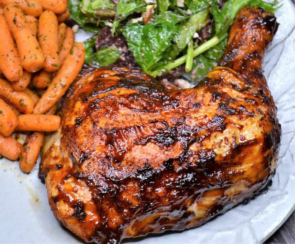 Easy BBQ Grilled Chicken Leg Quarters - Jersey Girl Cooks