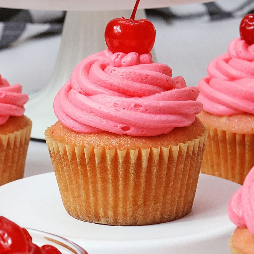 Maraschino Cherry Cupcakes