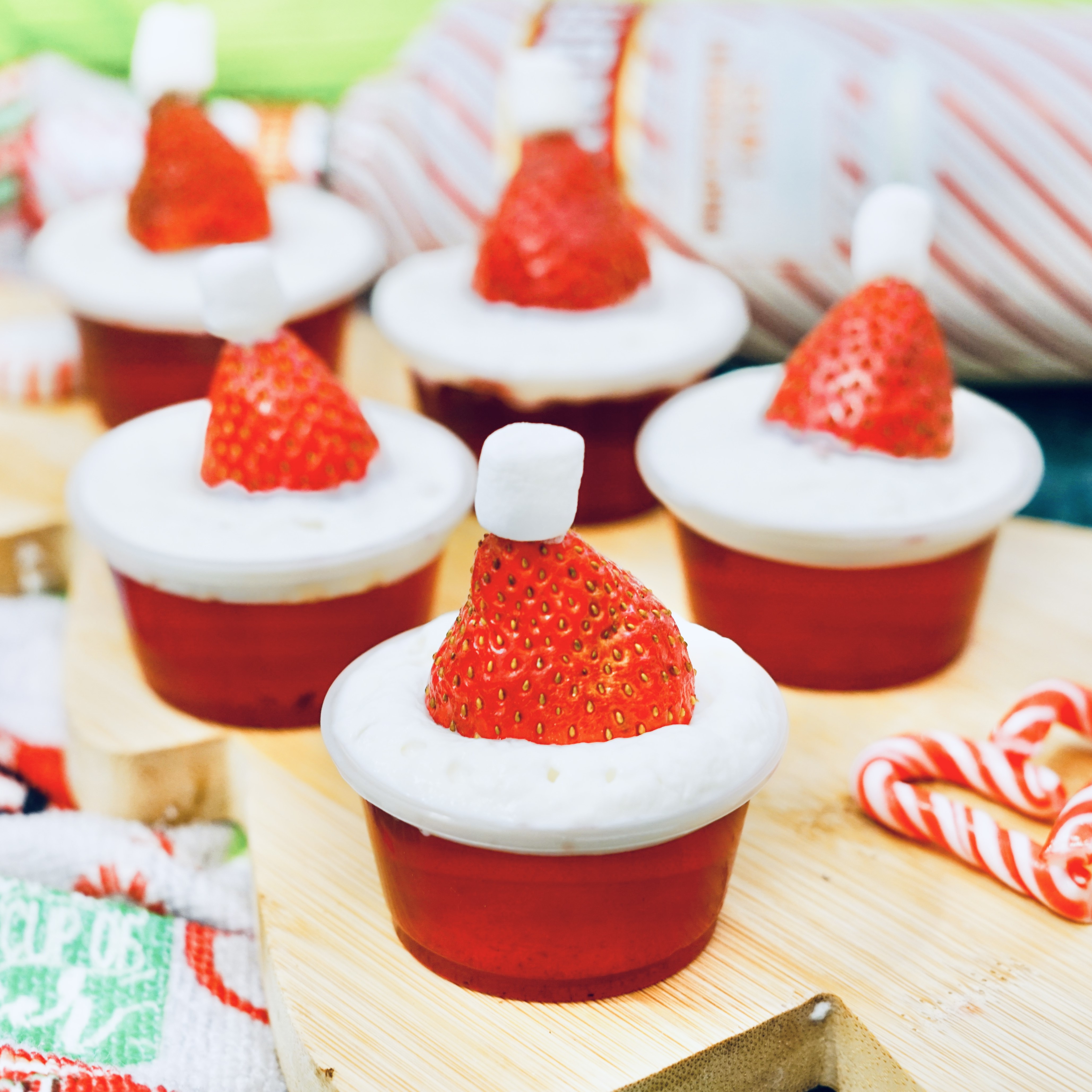 Santa Hat Christmas Jello Shots - Jersey Girl Cooks