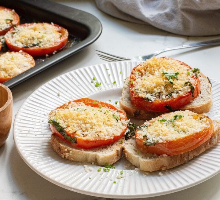 Baked Tomato Slices with Parmesan - Jersey Girl Cooks