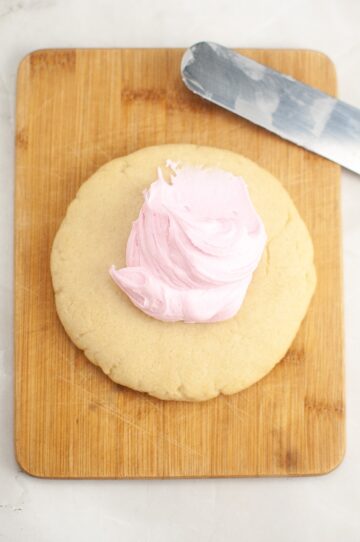 Big Pink Frosted Sugar Cookies - Jersey Girl Cooks