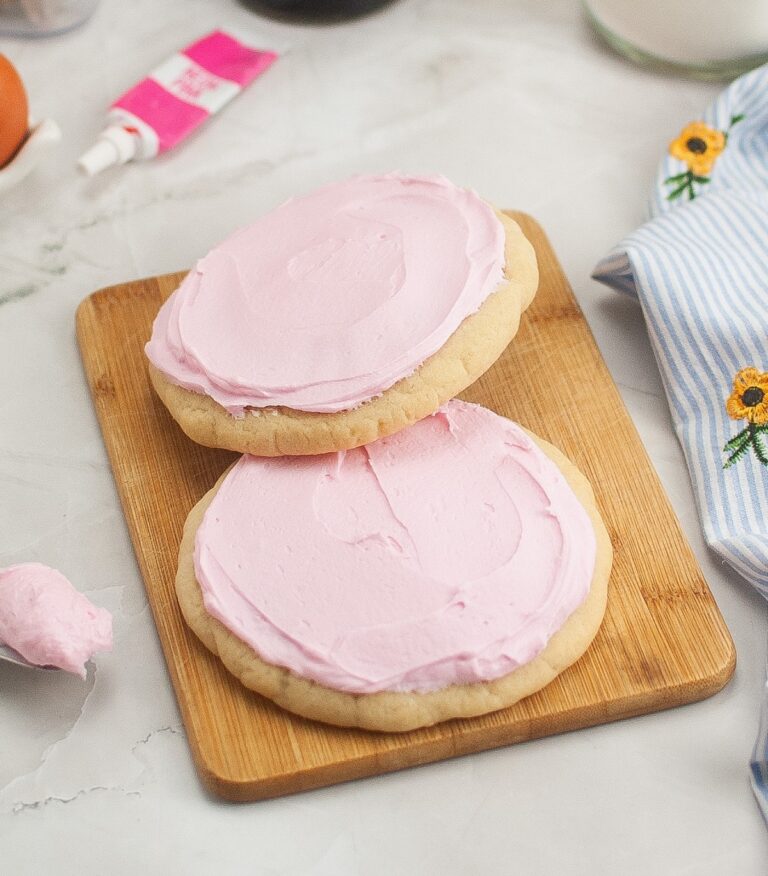 Big Pink Frosted Sugar Cookies - Jersey Girl Cooks