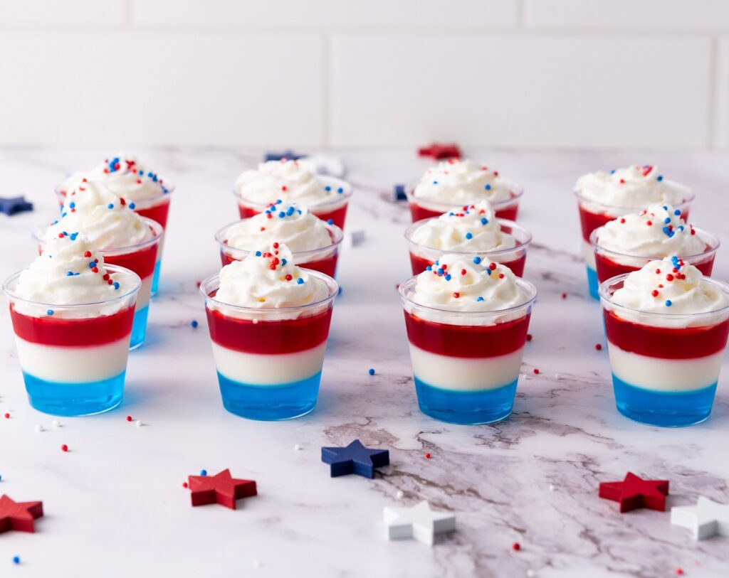 Red White and Blue Jello Shots - Jersey Girl Cooks