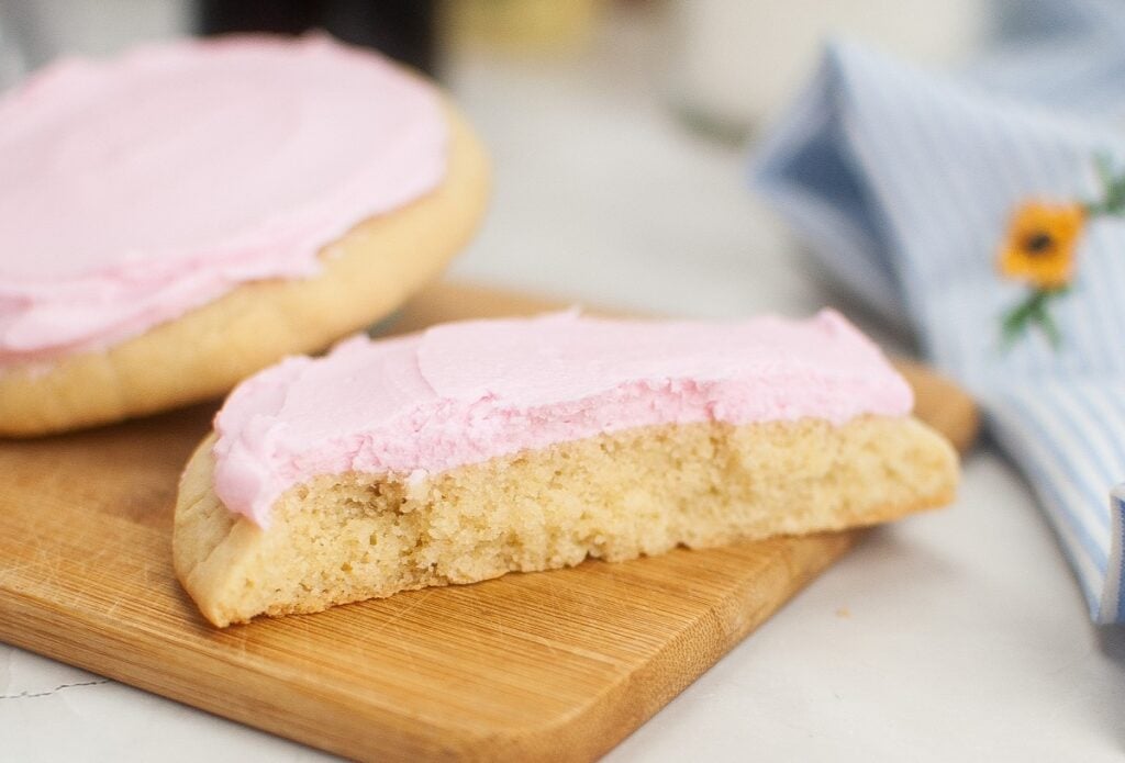 Big Pink Frosted Sugar Cookies - Jersey Girl Cooks